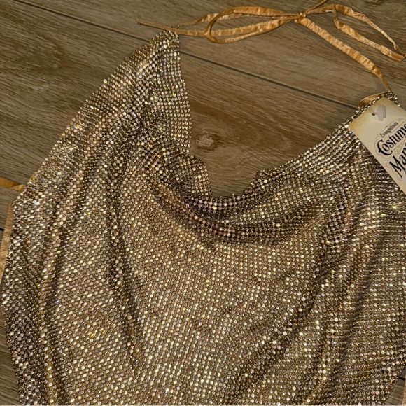 Tops | Gold Chainmail Halter Top | Poshmark